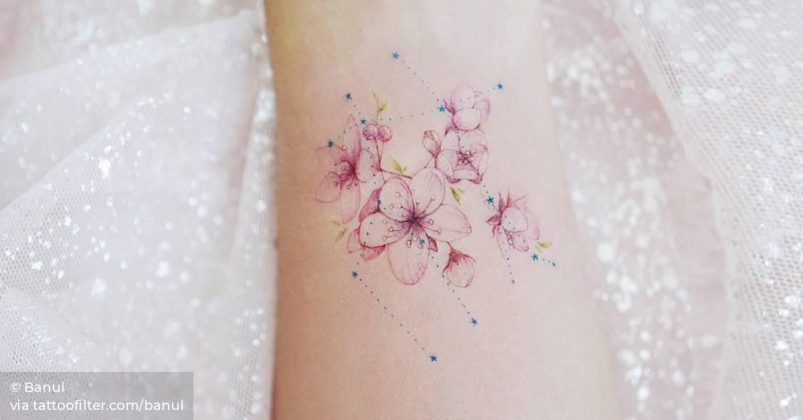 250+ Japanese Cherry Blossom Tattoo Designs With Meanings & Symbolism ...