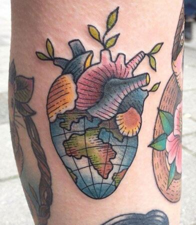 60+ Meaningful Earth Tattoos Designs For Environmentalist (2022) Small ...