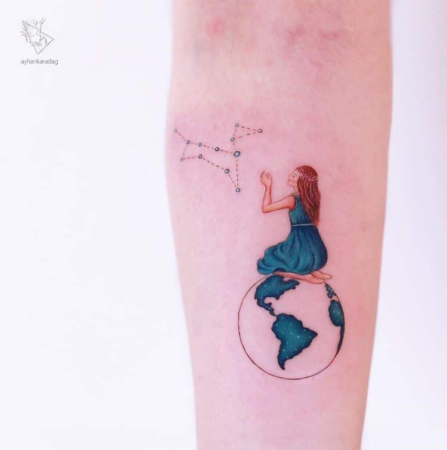 60+ Meaningful Earth Tattoos Designs For Environmentalist (2022) Small ...