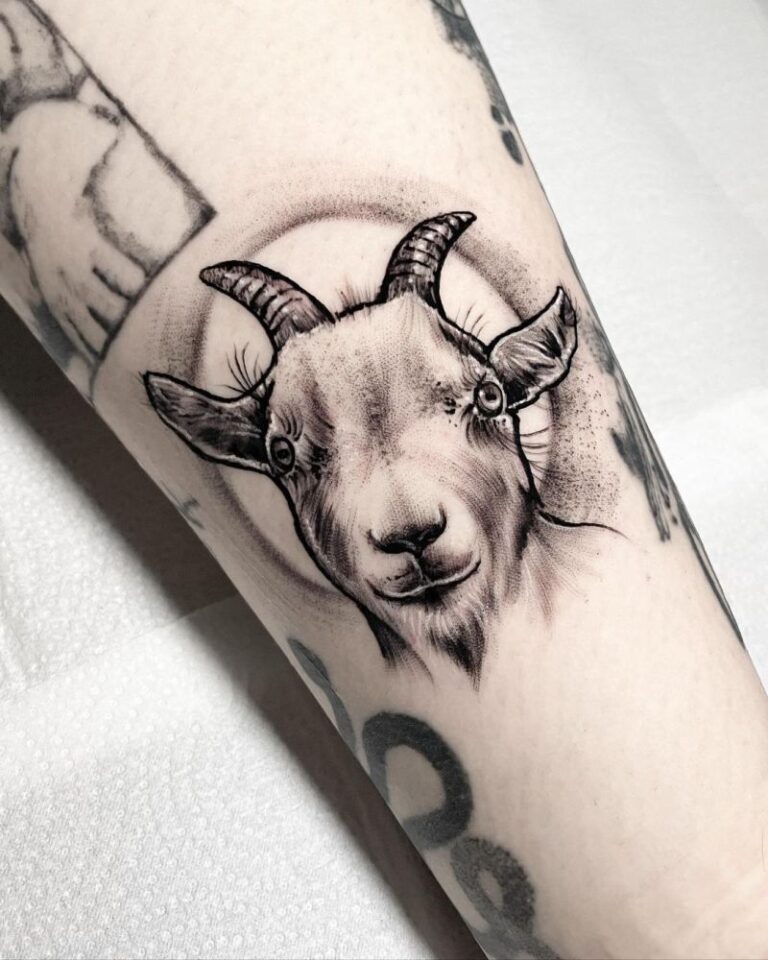 230+ Best Goat Tattoos Designs (2022) Devil Horn Ink for Capricorns ...