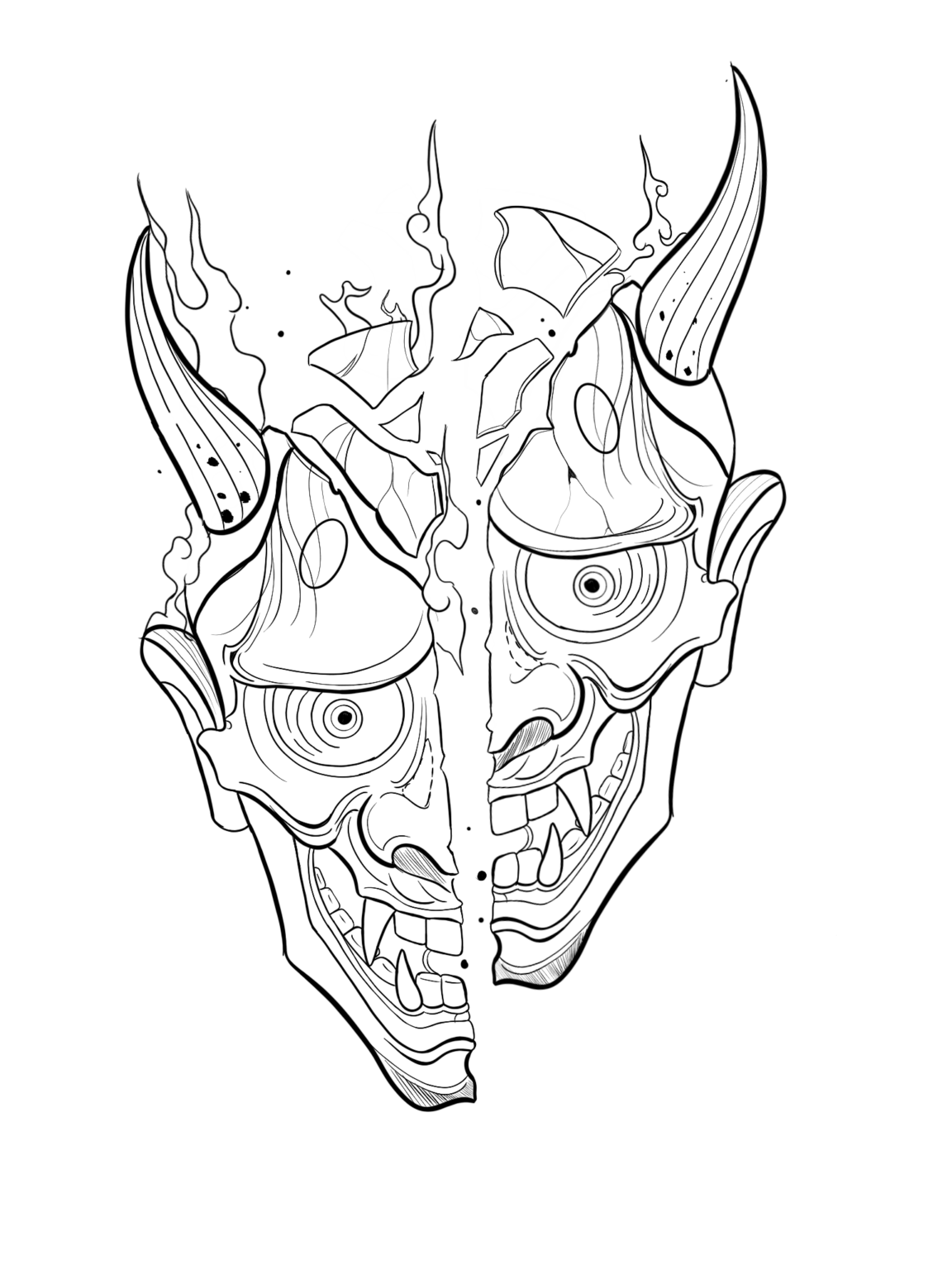 190+ Oni Mask Tattoo Designs with Meaning(2022) - TattoosBoyGirl