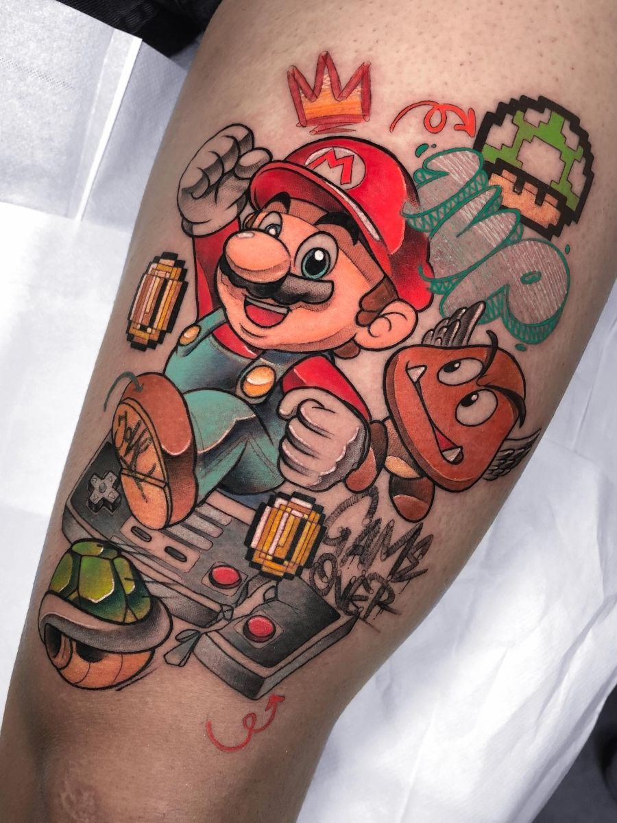 205+ Best Mario Tattoo Designs for Video Game Lovers (2022 ...