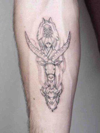 235+ Captivating Princess Mononoke Tattoos Designs and Ideas ...