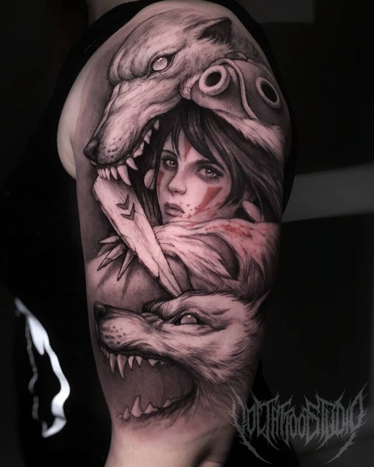 235+ Captivating Princess Mononoke Tattoos Designs and Ideas ...