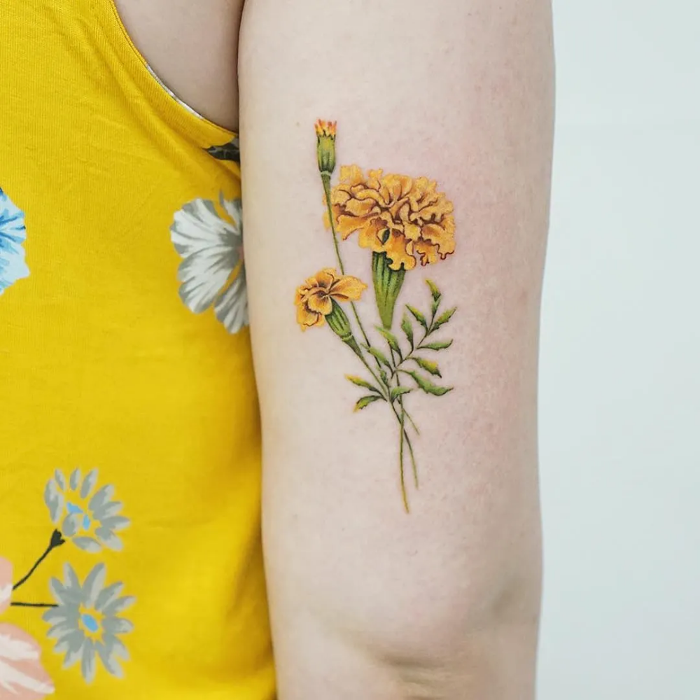 205 Adorable Marigold Tattoos Ideas 2024 Tattoosboygirl