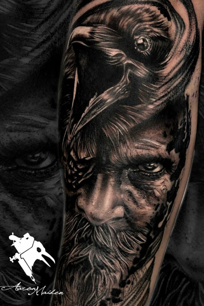 225+ Odin Tattoos Designs (2024) Inspired from Norse Mythology ...